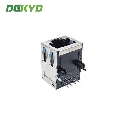 China 100Base 8 LEIDENE van Jack Tab Up Without van de speldrj45 Enige Haven Modulaire RJ45 met Transformator Te koop