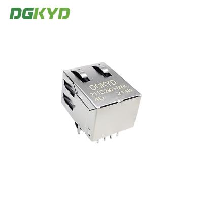 China 100Base 8 LEIDENE van Jack Tab Up Without van de speldrj45 Enige Haven Modulaire RJ45 met Transformator Te koop