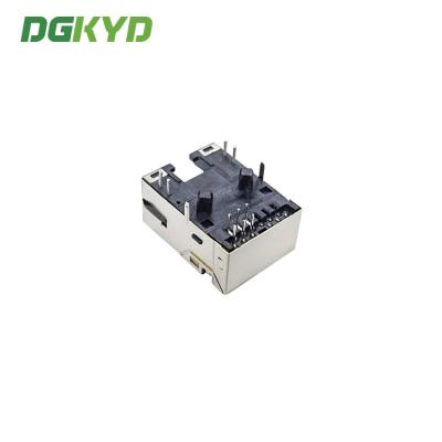 Китай 90 защищаемого градусов гнезда RJ45 сети соединителя 6Pin Cat6 RJ45 одиночного гаван с трансформатором продается