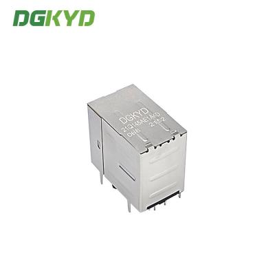 中国 2X1モジュラーRJ45ネットワーク ポートのソケット ギガビットは変圧器を統合した 販売のため