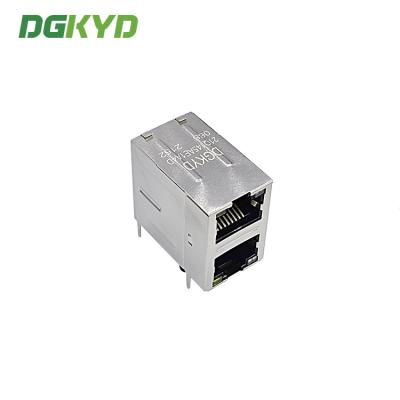 中国 2X1モジュラーRJ45ネットワーク ポートのソケット ギガビットは変圧器を統合した 販売のため