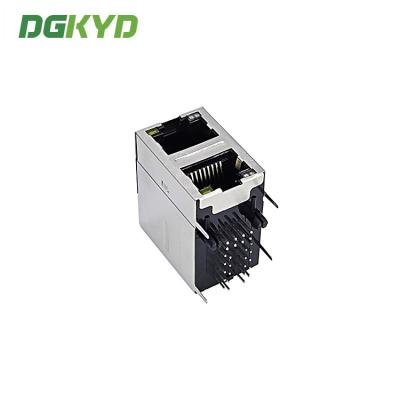 中国 2X1モジュラーRJ45ネットワーク ポートのソケット ギガビットは変圧器を統合した 販売のため