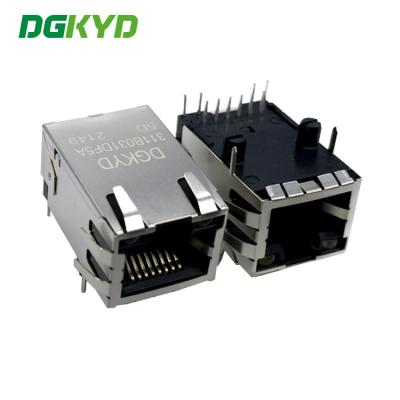 China PA66 schirmte 6U Verbindungsstück 25.8mm des Ethernets rj45 Netz-Sockel RJ45 mit Transformator ab zu verkaufen