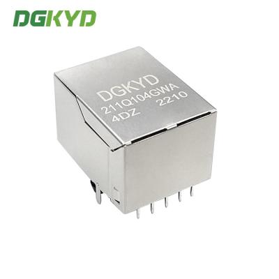 中国 90度1のイーサネット ケーブルRJ45モジュラー ジャックのための左舷イーサネット ジャッキRJ45の単一の左舷コネクター 販売のため