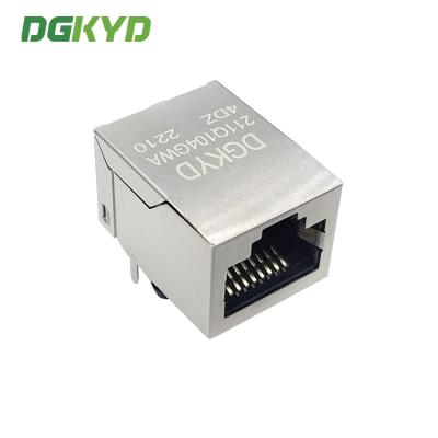 中国 90度1のイーサネット ケーブルRJ45モジュラー ジャックのための左舷イーサネット ジャッキRJ45の単一の左舷コネクター 販売のため