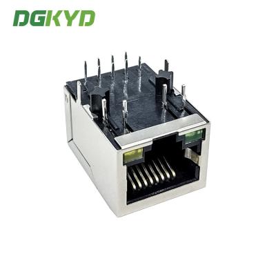 China 1X1 kies de contactdoos van het de transformator8p8c netwerk van Ethernet van de havenrj45 100M schakelaar met schild en licht uit Te koop