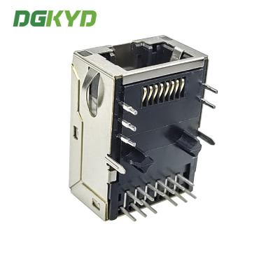 China DGKYD811Q008FN9A2DB057 Gigabit integreerde de filter van transformatorethernet met lichte de ONDERDOMPELINGS12pin modulaire hefboom van de strookbeveiliging Te koop