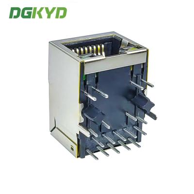 중국 광띠 차폐 10P8C와 DGKYD111Q334AB2A2DP057 RJ45 기가비트 이더넷 필터 단일 포트 네트워크 커넥터 포 판매용
