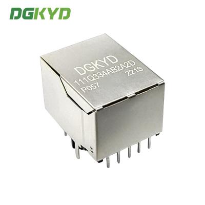 중국 광띠 차폐 10P8C와 DGKYD111Q334AB2A2DP057 RJ45 기가비트 이더넷 필터 단일 포트 네트워크 커넥터 포 판매용