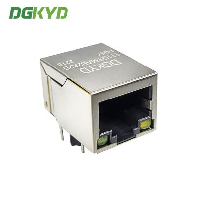 중국 광띠 차폐 10P8C와 DGKYD111Q334AB2A2DP057 RJ45 기가비트 이더넷 필터 단일 포트 네트워크 커넥터 포 판매용