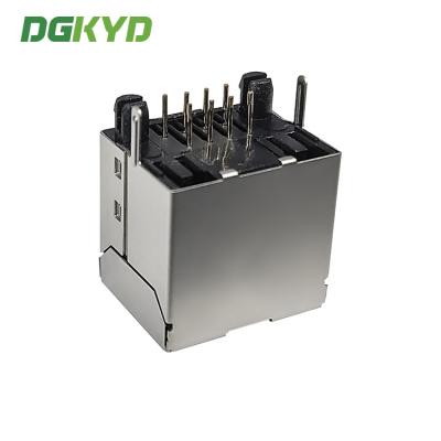 Китай Интерфейс 52T DGKYD52T1188GWA1DY1008 RJ45 180 градусов в линии гнезде 8P8C сетевого порта отсутствие светлого защищая соединителя продается