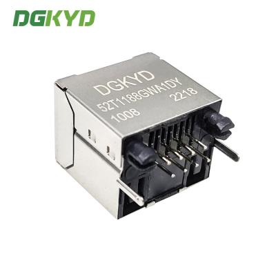 Китай Интерфейс 52T DGKYD52T1188GWA1DY1008 RJ45 180 градусов в линии гнезде 8P8C сетевого порта отсутствие светлого защищая соединителя продается