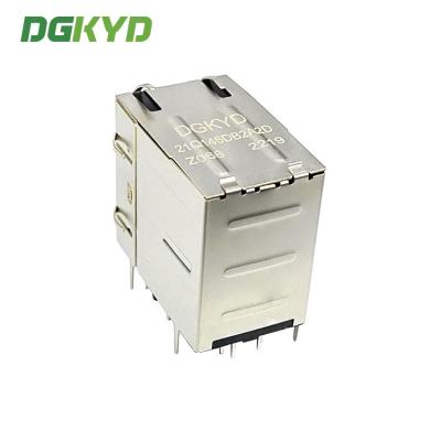 中国 DGKYD21Q146DB2A2DZ068 10/100/1000基盤Tのコネクター10P8C RJ45モジュラー ジャックのイーサネットRJ45 Multiportコネクター 販売のため