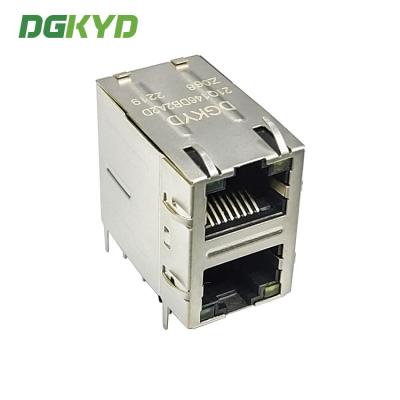 中国 DGKYD21Q146DB2A2DZ068 10/100/1000基盤Tのコネクター10P8C RJ45モジュラー ジャックのイーサネットRJ45 Multiportコネクター 販売のため