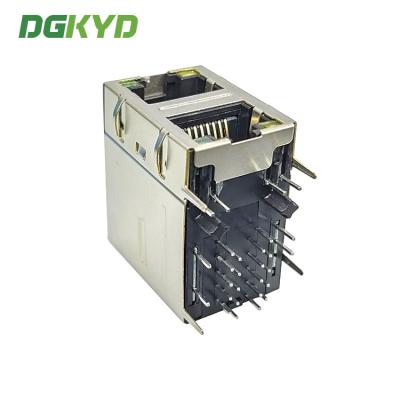 中国 DGKYD21Q146DB2A2DZ068 10/100/1000基盤Tのコネクター10P8C RJ45モジュラー ジャックのイーサネットRJ45 Multiportコネクター 販売のため