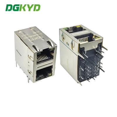 China Conector modular do conector 10P8C RJ45 Jack Ethernet RJ45 Multiport da base-T DGKYD21Q146DB2A2DZ068 10/100/1000 à venda