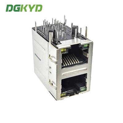 中国 DGKYD21Q146DB2A2DZ068 10/100/1000基盤Tのコネクター10P8C RJ45モジュラー ジャックのイーサネットRJ45 Multiportコネクター 販売のため