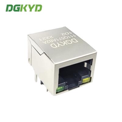 China DGKYD111Q571AB2A1D 2.5G que filtra relação modular protegida portuária industrial do conector da categoria RJ45 a única com PBT claro à venda