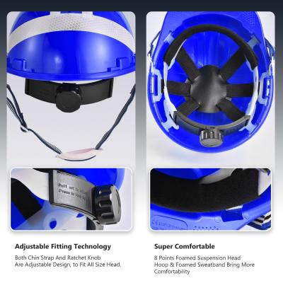 Cina Casco di sicurezza blu di altezza del CE EN397 per le attrezzature di sicurezza del posto di lavoro del lavoro elettrico in vendita