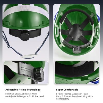 Cina OEM ad alta densità verde di Shell dell'ABS dell'ANSI Z89.1 del casco del cantiere del lavoratore in vendita