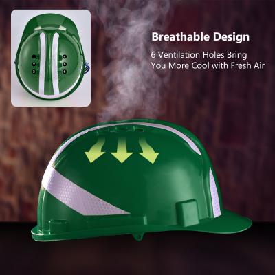 Cina OEM ad alta densità verde di Shell dell'ABS dell'ANSI Z89.1 del casco del cantiere del lavoratore in vendita