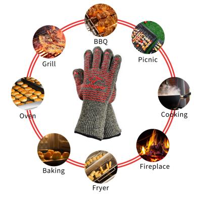 Cina Tessuto a 13,5 pollici di Aramid dei guanti termoresistenti del barbecue del silicone del commestibile in vendita