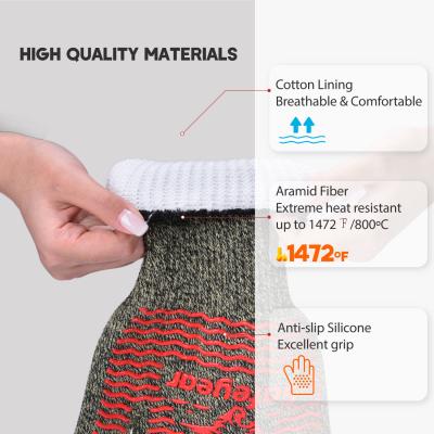 Cina Tessuto a 13,5 pollici di Aramid dei guanti termoresistenti del barbecue del silicone del commestibile in vendita