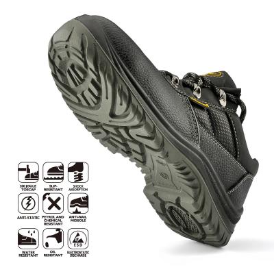 Cina La mucca riveste di pelle Toe Waterproof Safety Shoes Work che d'acciaio degli uomini gli stivali non slittano le scarpe resistenti UK3-13 dell'olio in vendita