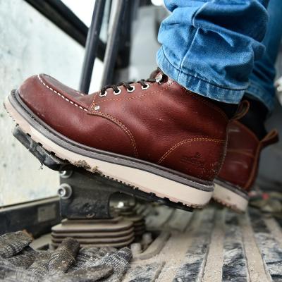 Cina Il cavallo riveste di pelle l'euro degli stivali del lavoro del cuoio di Brown degli uomini 39-45 scarpe dei lavori di costruzione in vendita