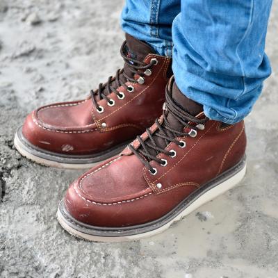 Cina Il cavallo riveste di pelle l'euro degli stivali del lavoro del cuoio di Brown degli uomini 39-45 scarpe dei lavori di costruzione in vendita