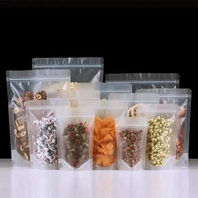 China Hot Selling Transparent Zipper Recyclable Durable Pvc Pet Packing Pouch Plastic Stand up Bag for Food for sale
