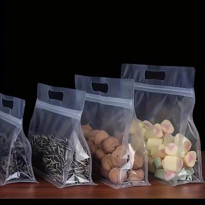 China Transparent Plastic Ziplock Bag Gusset Flat Bottom Stand up Bag 250g 500g 1000g Tea Bag Dry Fruit Food Package for sale