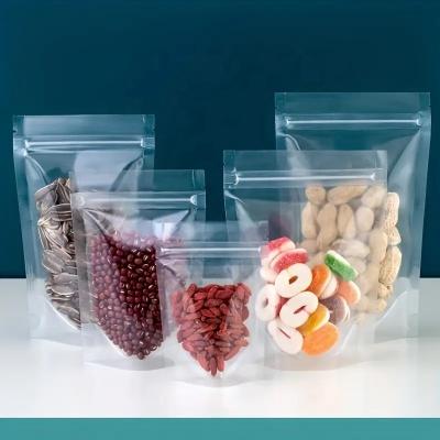China High Quality Transparent Portable Zip Lock Eight Side Seal Big Volume Square Flat Bottom Plastic Bag for sale