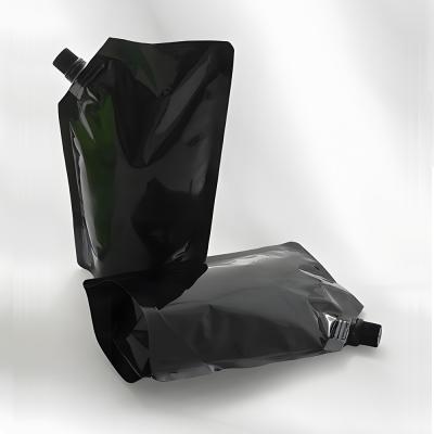 China Black Spout Pouch Plastic Packaging Bag Bolsas Para Jugos Liquidos Detergent Spout Pouch for Cosmetic for sale