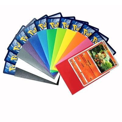 China Rough Textured Dual Color Card Sleeve Opaque Back Clear Front Smooth Shuffle Card Protector Matte Finish Frosted Card Sleeve for sale