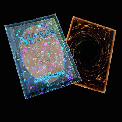 China Shining Hologram Card Sleeve Laser Rainbow Star Diamond Photo Protector Card Cover Pocket Game Sport Trading Card Sleeve for sale