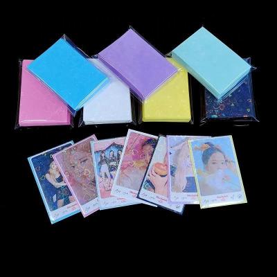 China Laser Flashing Holographic Photocard Sleeve Shimmer Glossy Photo Protector Cover Clear Hologram Kpop Idol Star Card Sleeve for sale