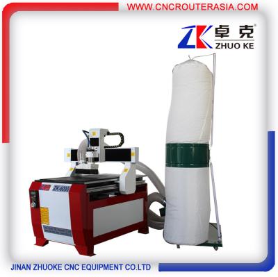 China Hot sale small woodworking cnc router 6090 with dust collector ZK-6090-1.5KW 600*900mm for sale