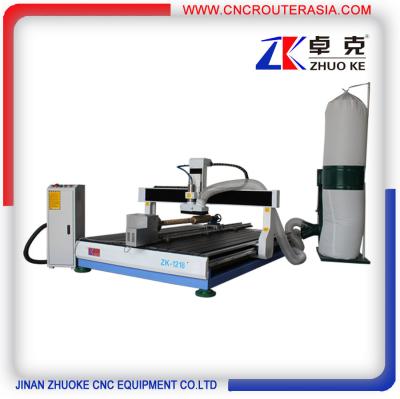 China 4 axis desktop CNC Router engraver machine with dust collector ZK-1218-2.2KW for sale