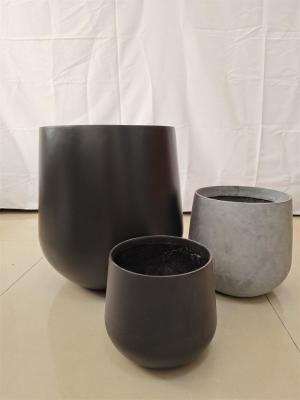 China Round Shape Fiberglass Flower Pots GRP Planter Box for Hotel Outdoor Indoor for sale