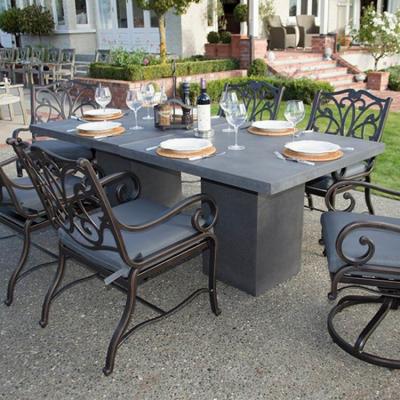 China Rectangular Shape Concrete Dinning Table For Patio Garden Home GRC tables for sale