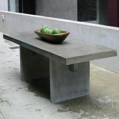 China High Quality Sturdy GRC Tables Garden Concrete Furniture Table Sets In Rectangular Round Shapes for sale
