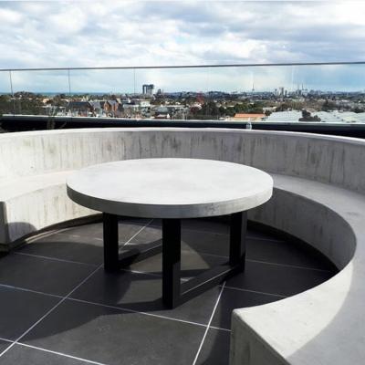 China High Quality Sturdy GRC Tables Garden Concrete Furniture Table Sets In Rectangular Round Shapes for sale