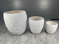 China Custom Fiber Clay Planter 55lb Set Quadrate Frost Resistant with Drainage Holes for sale