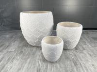 China Custom Fiber Clay Planter 55lb Set Quadrate Frost Resistant with Drainage Holes for sale
