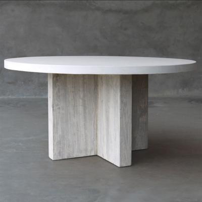 China Rectangular Kitchen Chair Set Concrete GRC Dining Table With Bench for sale