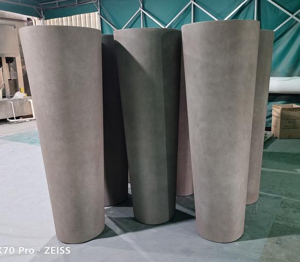 Round Fiberglass Customized Flower Pots Indoor And Outdoor Decor
