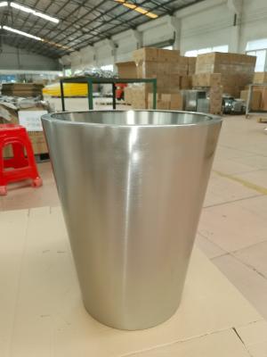 China Custom Stainless Steel Rectangular Garden Planter Extra Large Metal Flower Pot for sale