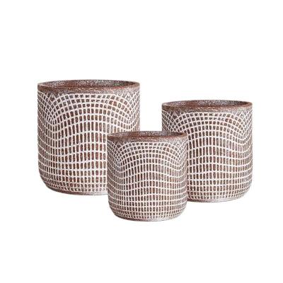China Flower / Green Plant Glass Reinforced Concrete Plant Containers With Drainage Holes for sale