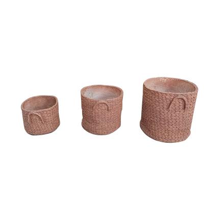 China Long-lasting Fiber Clay Planter Withstands 5-6 Years Outdoor And Frost Resistant for sale